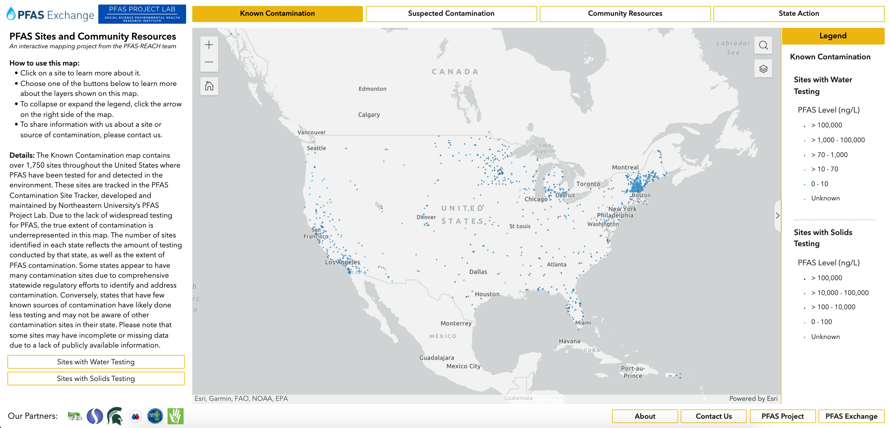 Release of the PFAS Sites and Community Resources Map – The PFAS ...