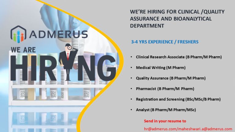 Admerus Biosciences Hiring Freshers and Expereince for Multiple ...