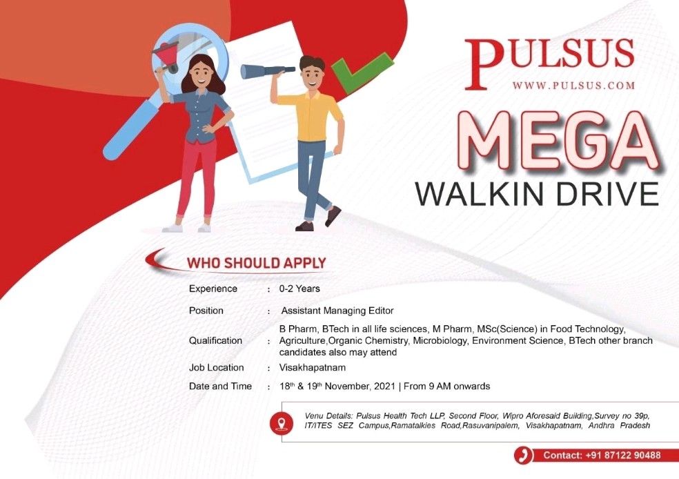 Pulsus Healthtech - Mega Walk-In Drive for Freshers & Experienced B ...