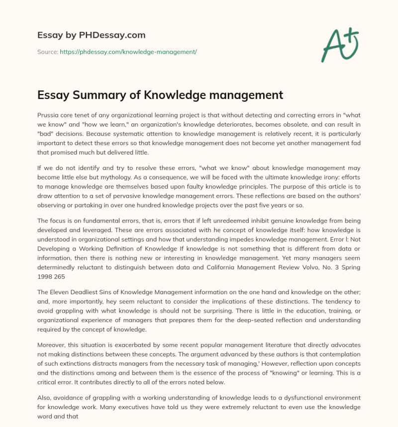 Case Study Knowledge Management Strategy Essay - Best Space Photos in 4K