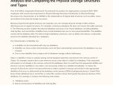 Analysis And Comparing The Physical Storage Structures And Types