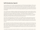 Self Introductory Speech Phdessay