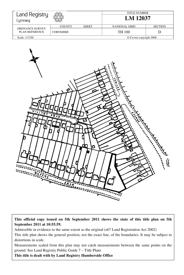 Example of the title plan of a registered property - Phew!Phew!