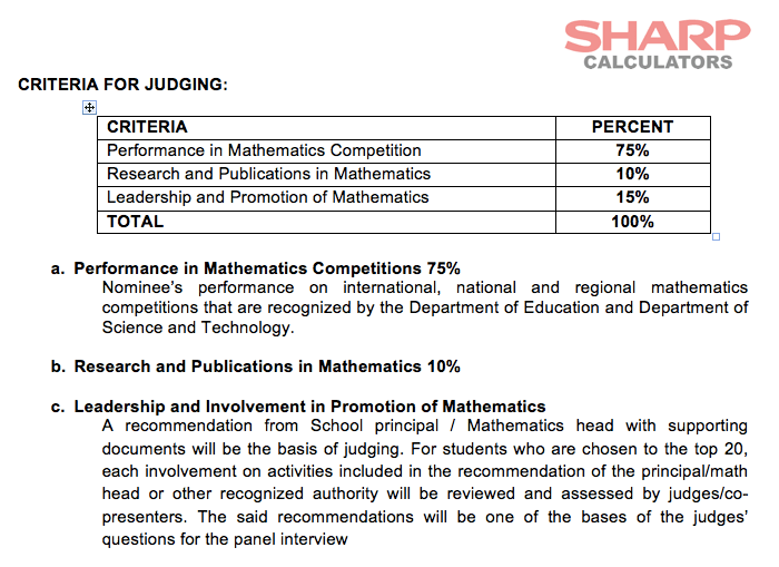 Sharp Calculators launches the Search for the Ten Outstanding Young ...