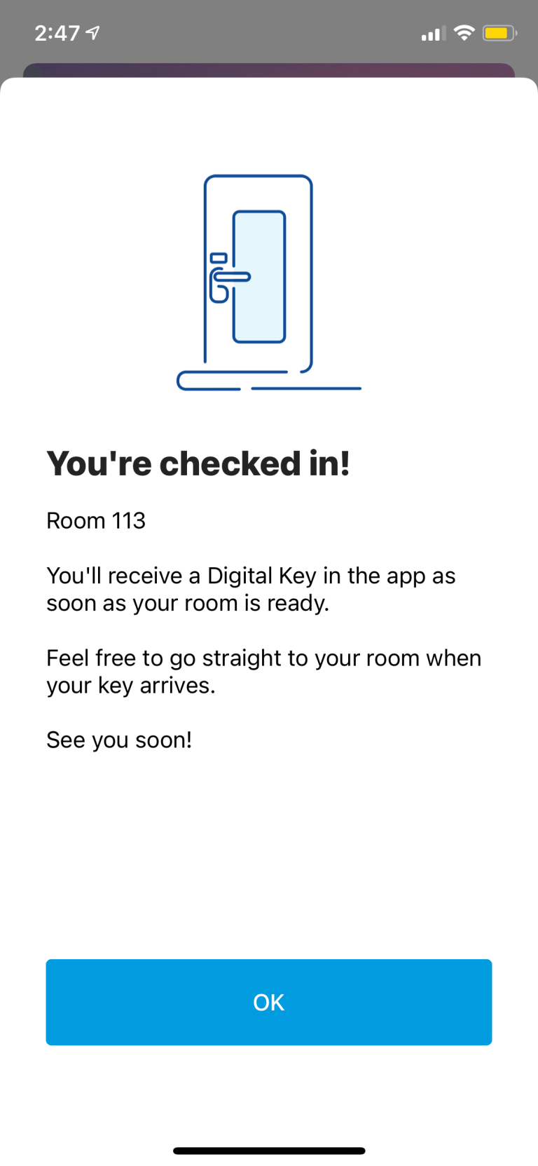 Hilton App Check In…I Kinda Like It