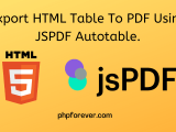 Export Html Table To Pdf