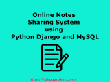 Online Notes Sharing System Project Using Python Django And Mysql