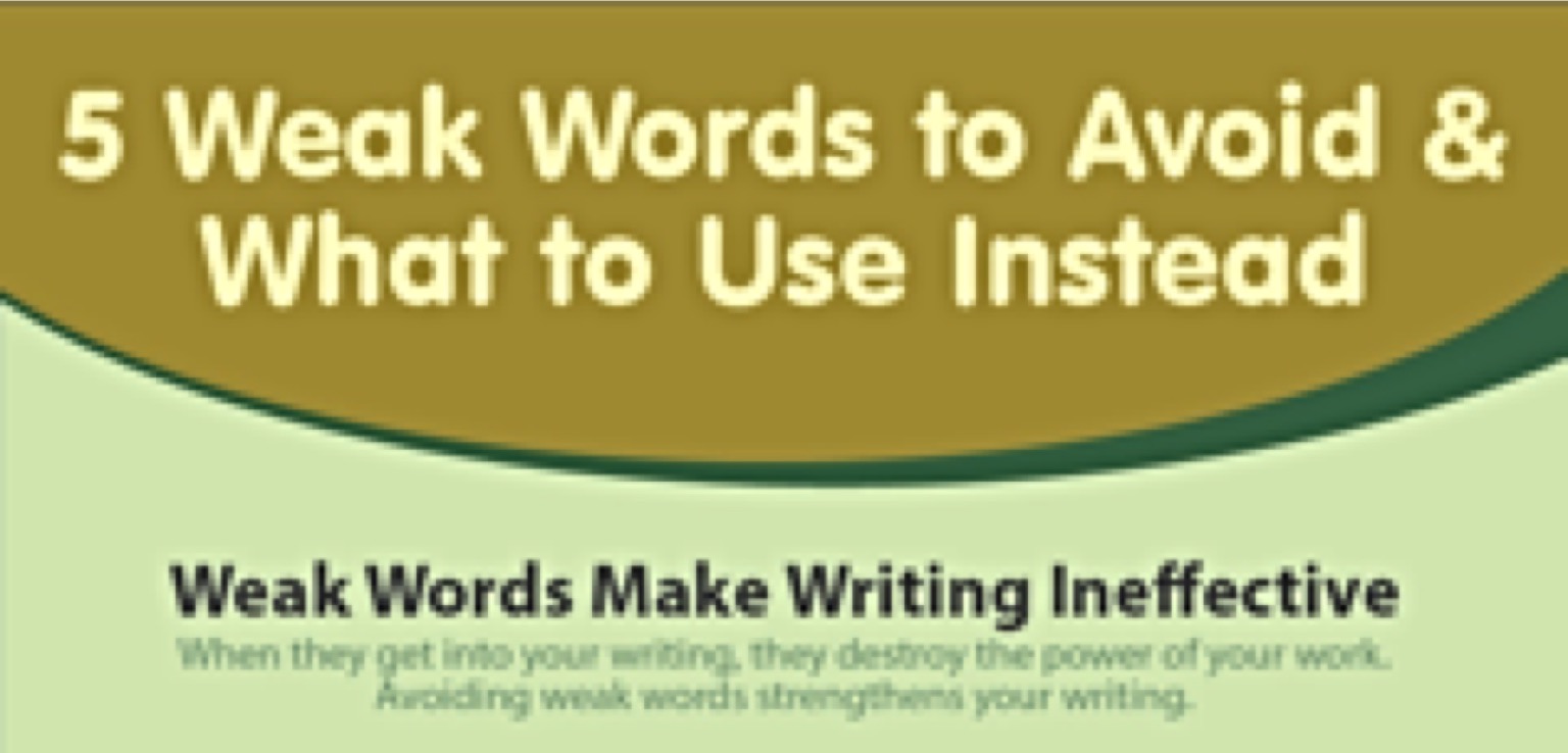 5 Weak Words to Avoid & What to use instead - Infographic... - Archer's Aim