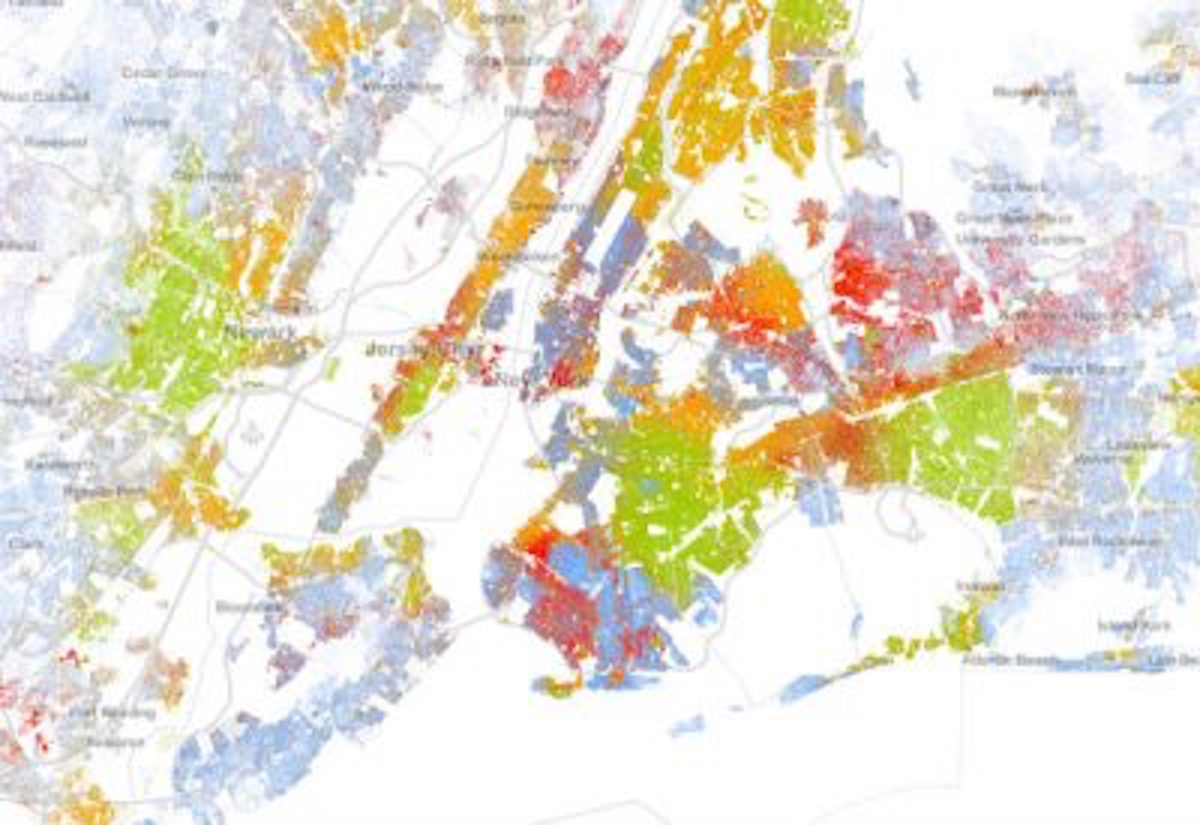 Pied Type: US map displays one dot per person