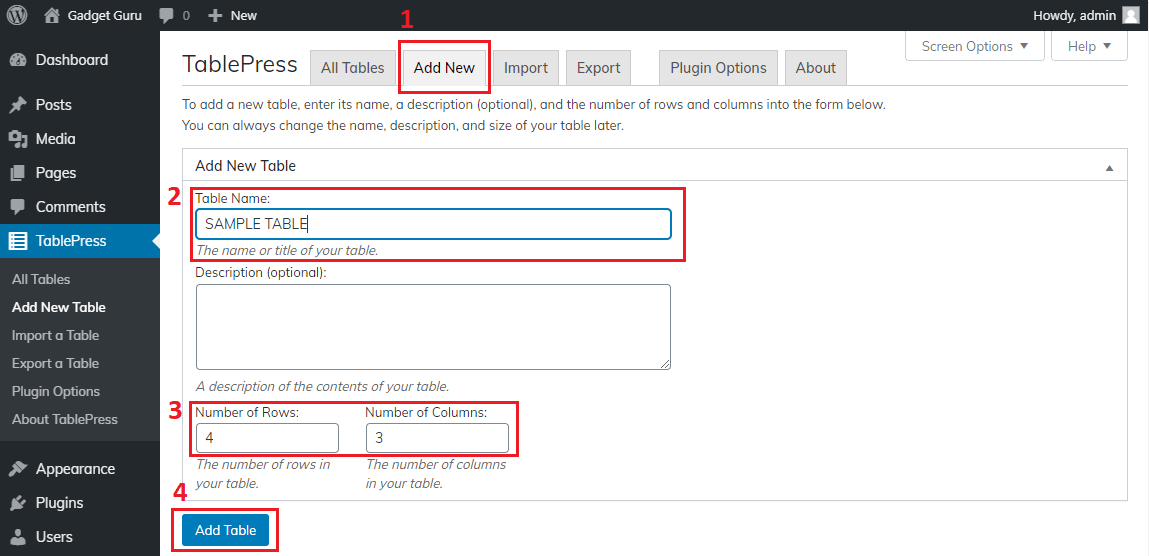 TABLEPRESS – WORDPRESS PLUGIN » PIJA Education