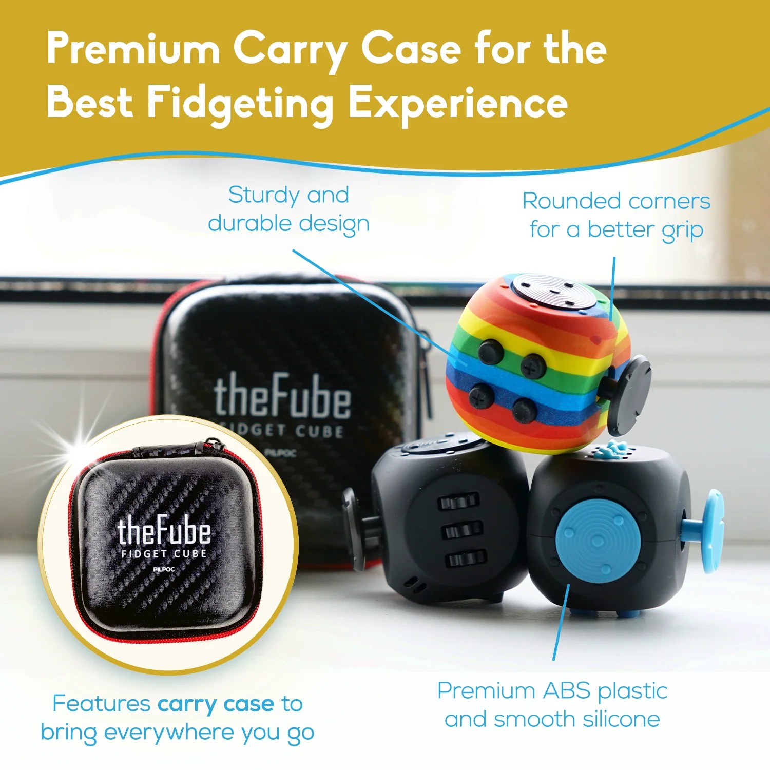 Fidget Cube 6 Sided Deluxe Pilpoc