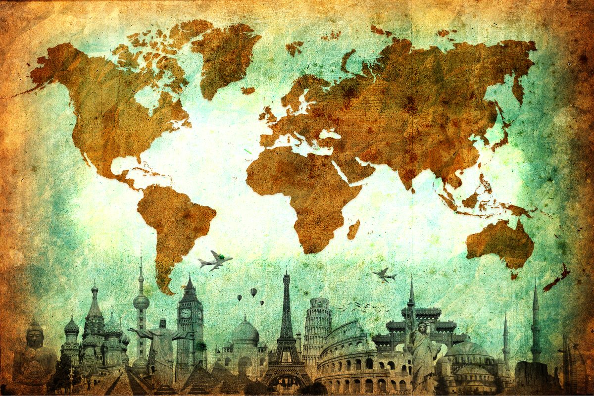 Stained World Map Pineapple Licensing