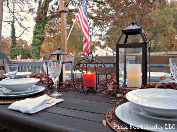 Rustic Outdoor Thanksgiving Tablescape - Pink Fortitude, LLC