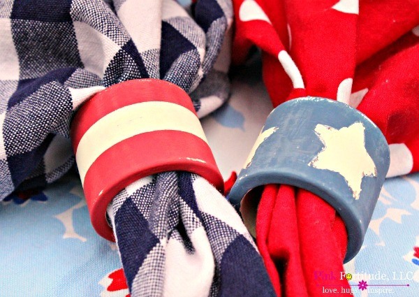 Patriotic DIY Napkin Rings - Trash to Treasure - Pink Fortitude, LLC