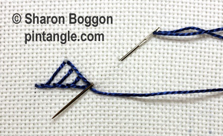 Triangular buttonhole and Beaded Triangular buttonhole stitch - Pintangle