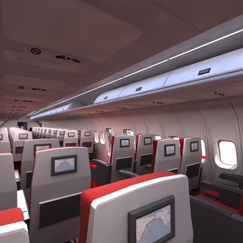 airplane + interior 3d model - PIXELNIL