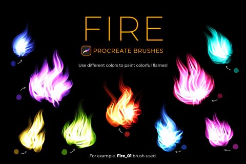 Fire Procreate Brushes Pixel Surplus