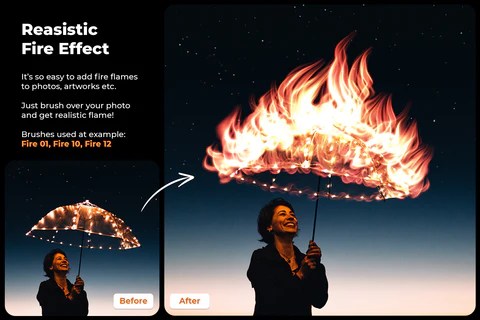 Fire Procreate Brushes Pixel Surplus