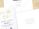 Gold Foil Skyline Save The Dates Pixie Paper Co