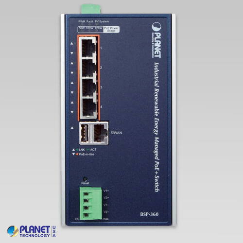 BSP-360 Industrial Renewable Energy 4-Port 10/100/1000T 802.3at PoE ...
