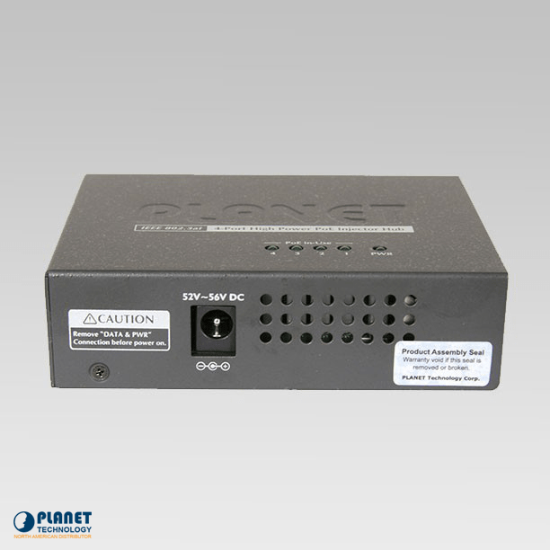 HPOE-460 4-Port 802.3at High Power over Ethernet Injector Hub (120W ...