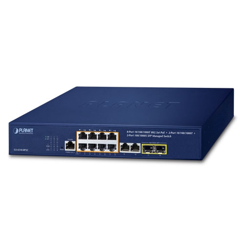 GS-4210-8P2C 8-Port 10/100/1000T 802.3at PoE + 2-Port 10/100/1000T+ 2 ...