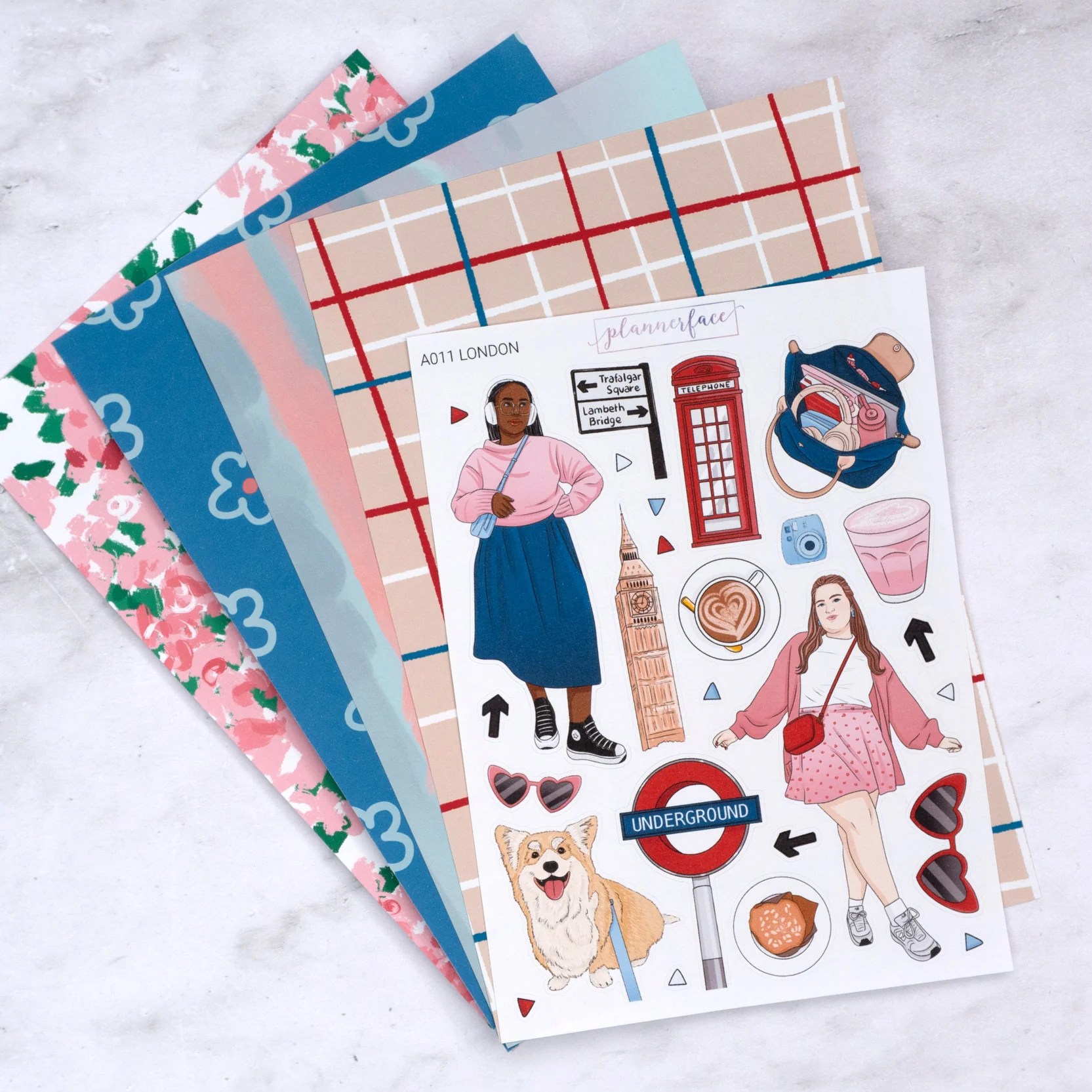 London Creative Journal Sticker Set Plannerface