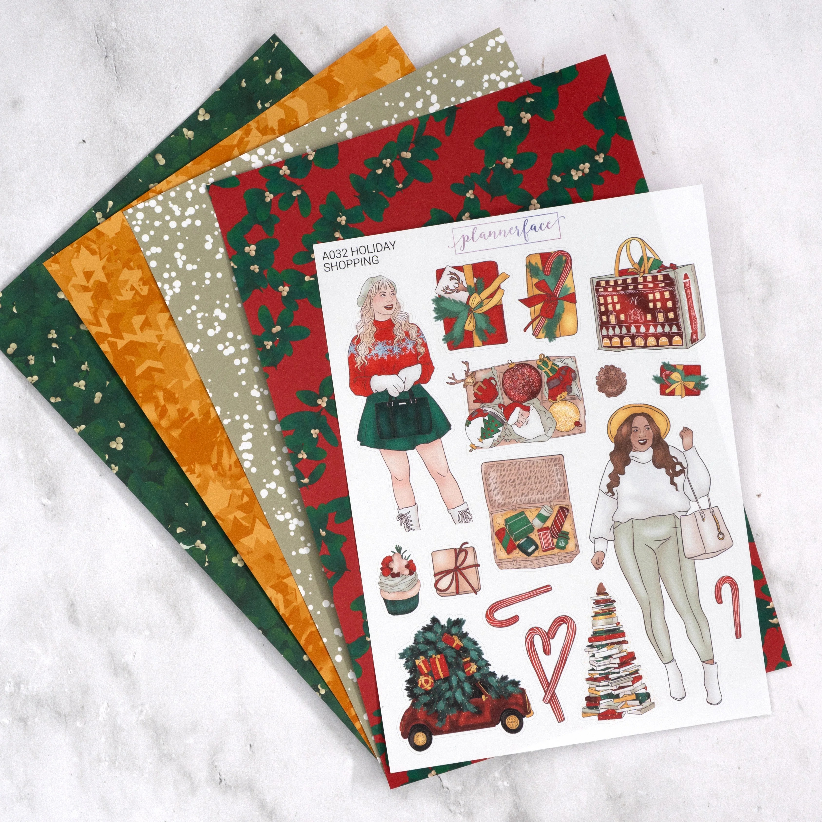 Holiday Shopping Creative Journal Sticker Set Plannerface