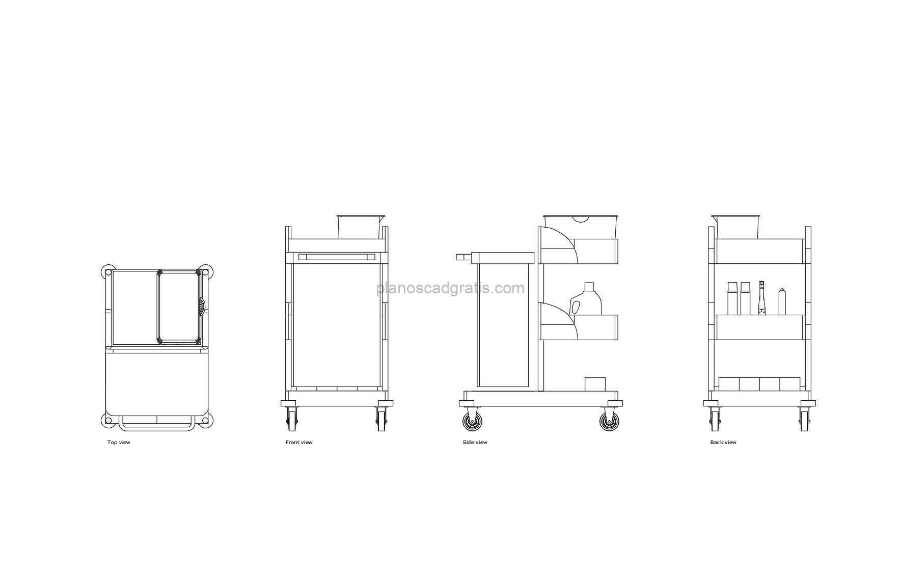Carrito De Limpieza Planos Cad Gratis