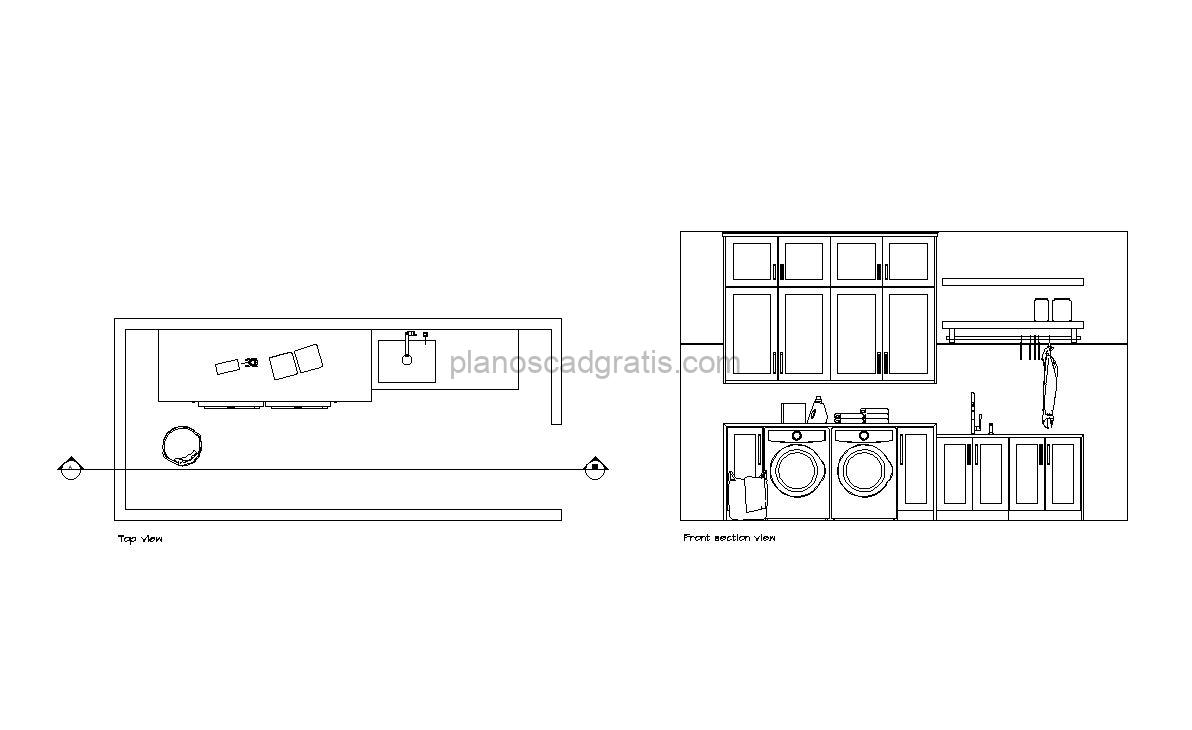 Cuarto De Lavado Planos Cad Gratis