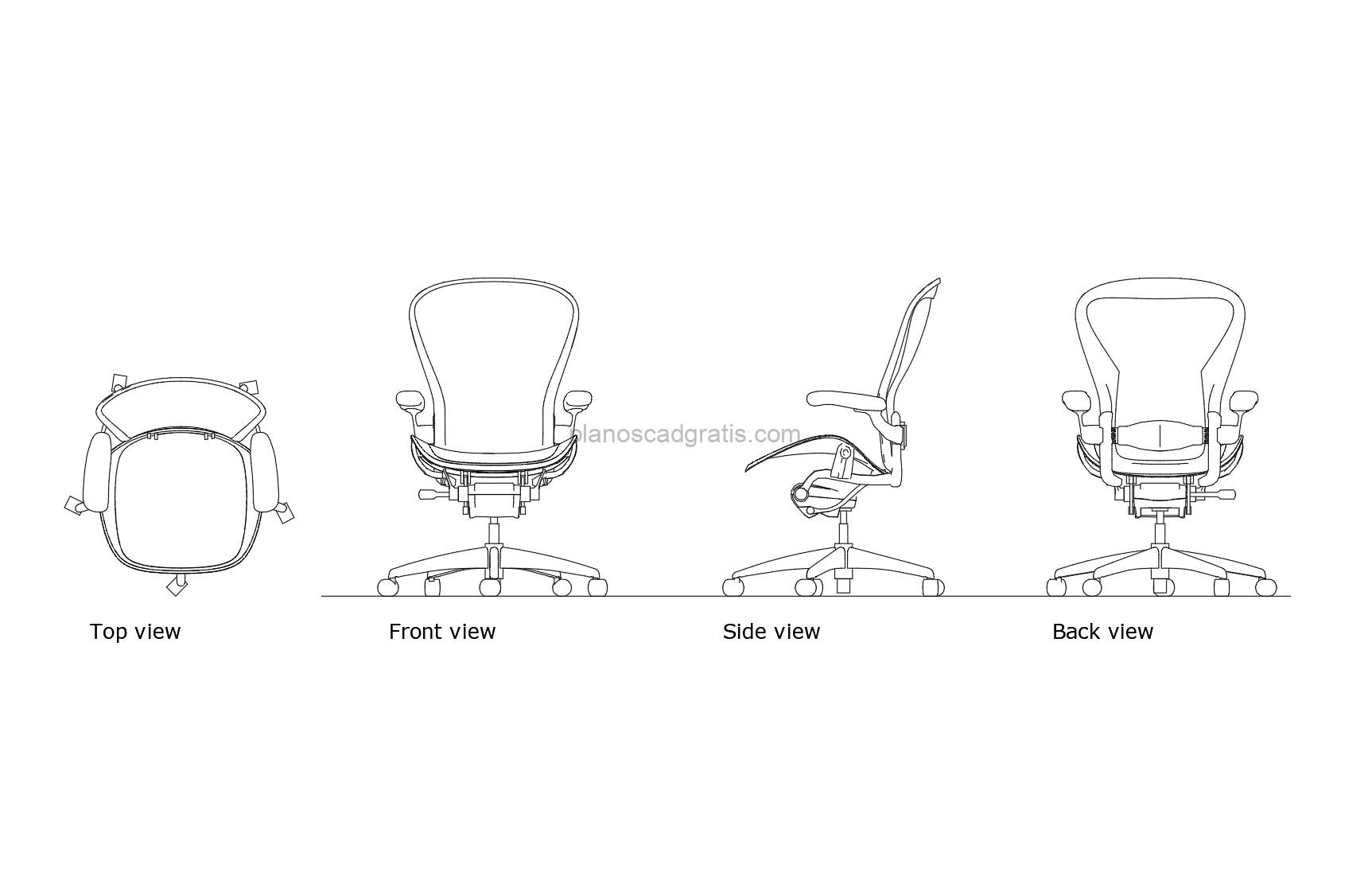 Silla De Escritorio Planos Cad Gratis