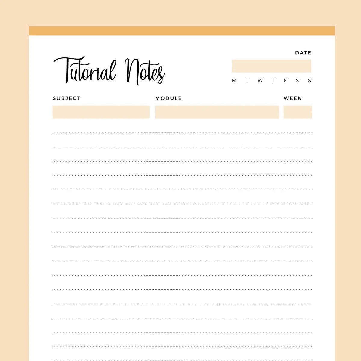 Printable University Tutorial Notes Instant Download Pdf A4 Us