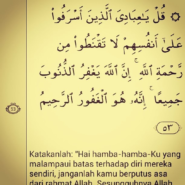 Inilah Quran Surat Az-zumar Ayat 53 Beserta Artinya Terlengkap ...