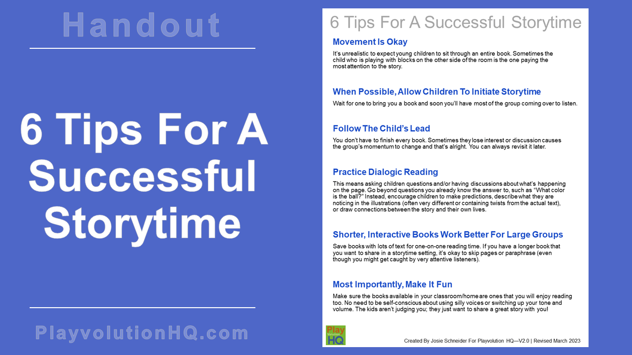 Tips For A Successful Story Time | Playvolution HQ