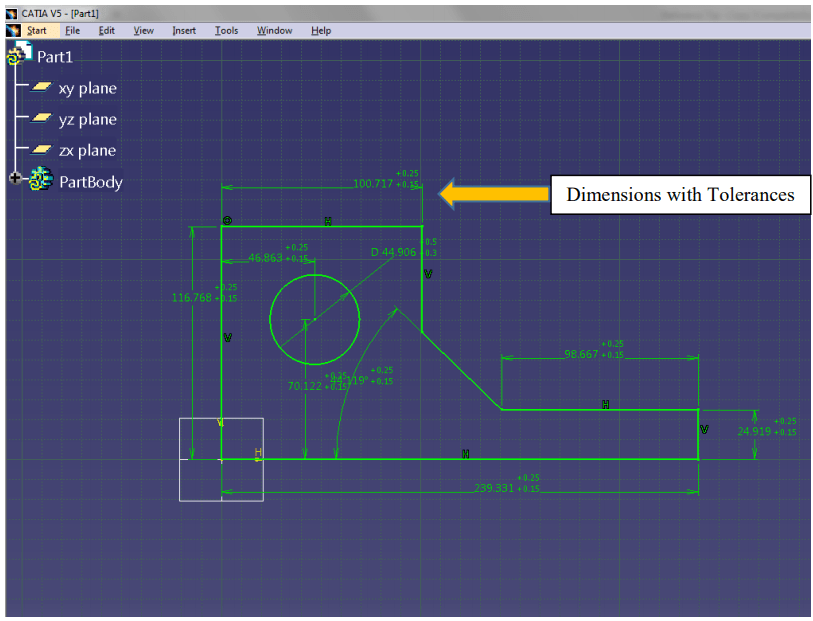 How to reflect sketch dimensions with tolerance in Drafting workbench ...
