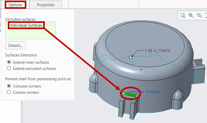 How to Exclude Surfaces from Shell Definition | PTC Creo - PLM Tech Talk