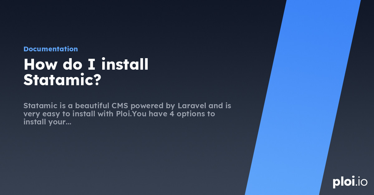 How Do I Install Statamic Server Management Tool