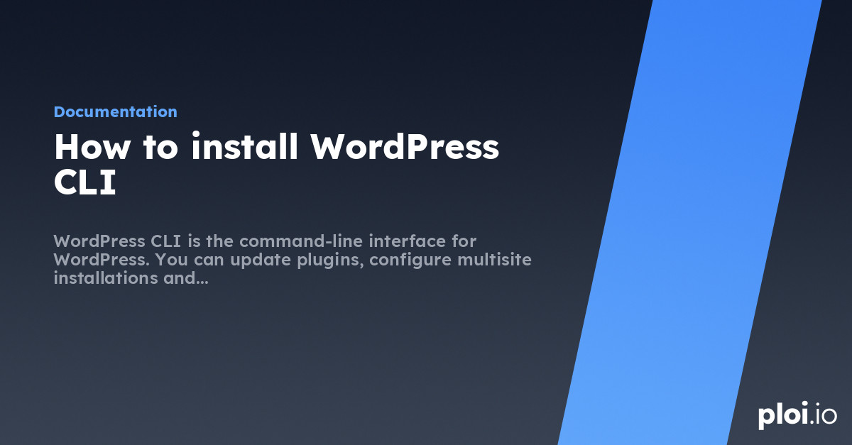 How To Install Wordpress Cli Server Management Tool
