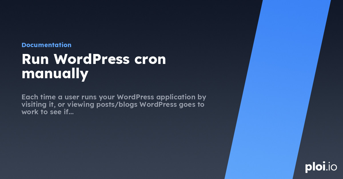 Run Wordpress Cron Manually Server Management Tool