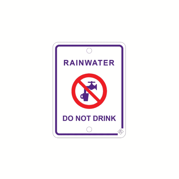 SIGNS – RAINWATER PROHABITION SIGN - Plumbers Stop