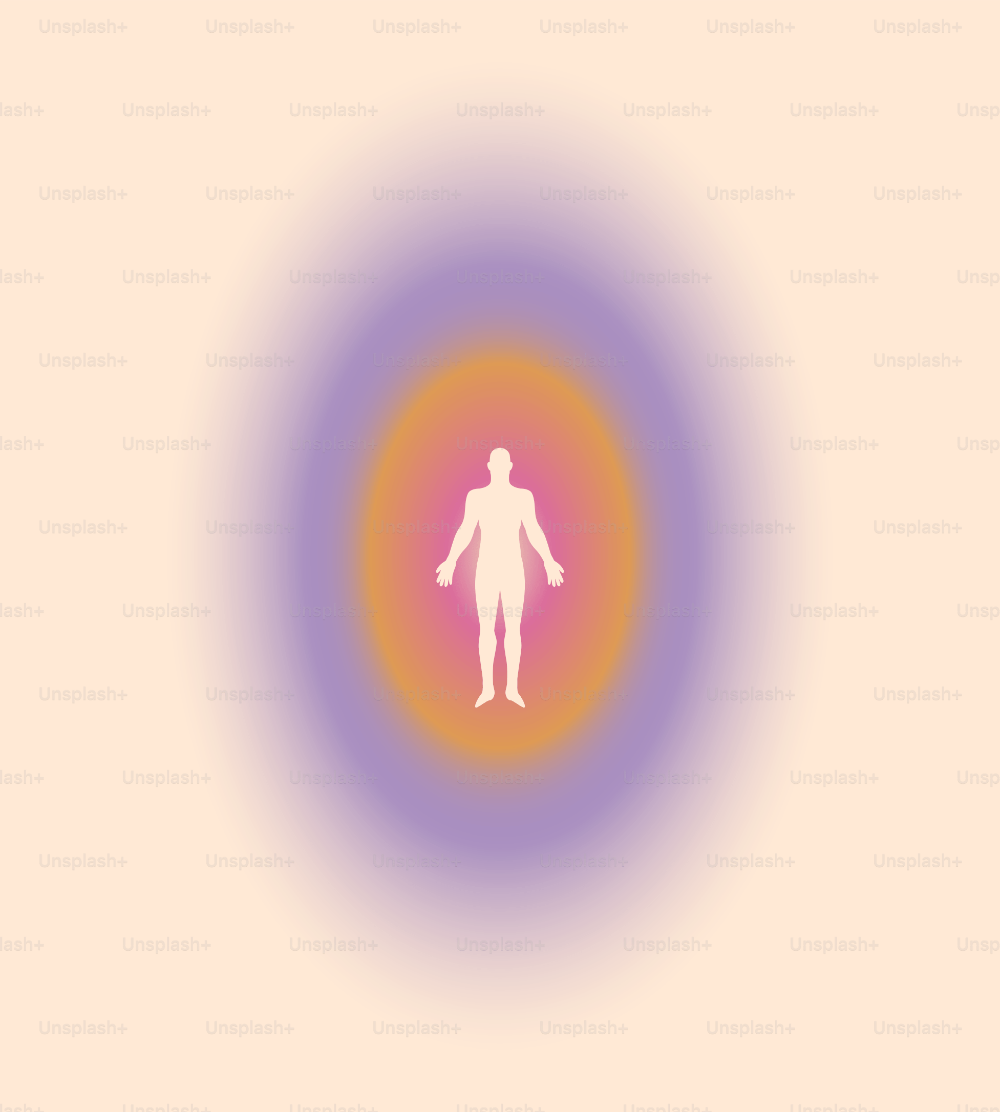Human Body Aura Minimalistic Spiritual Illustration With Human