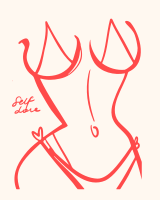 Un Dibujo Del Torso De Una Mujer En Tinta Roja Vector Imagen De