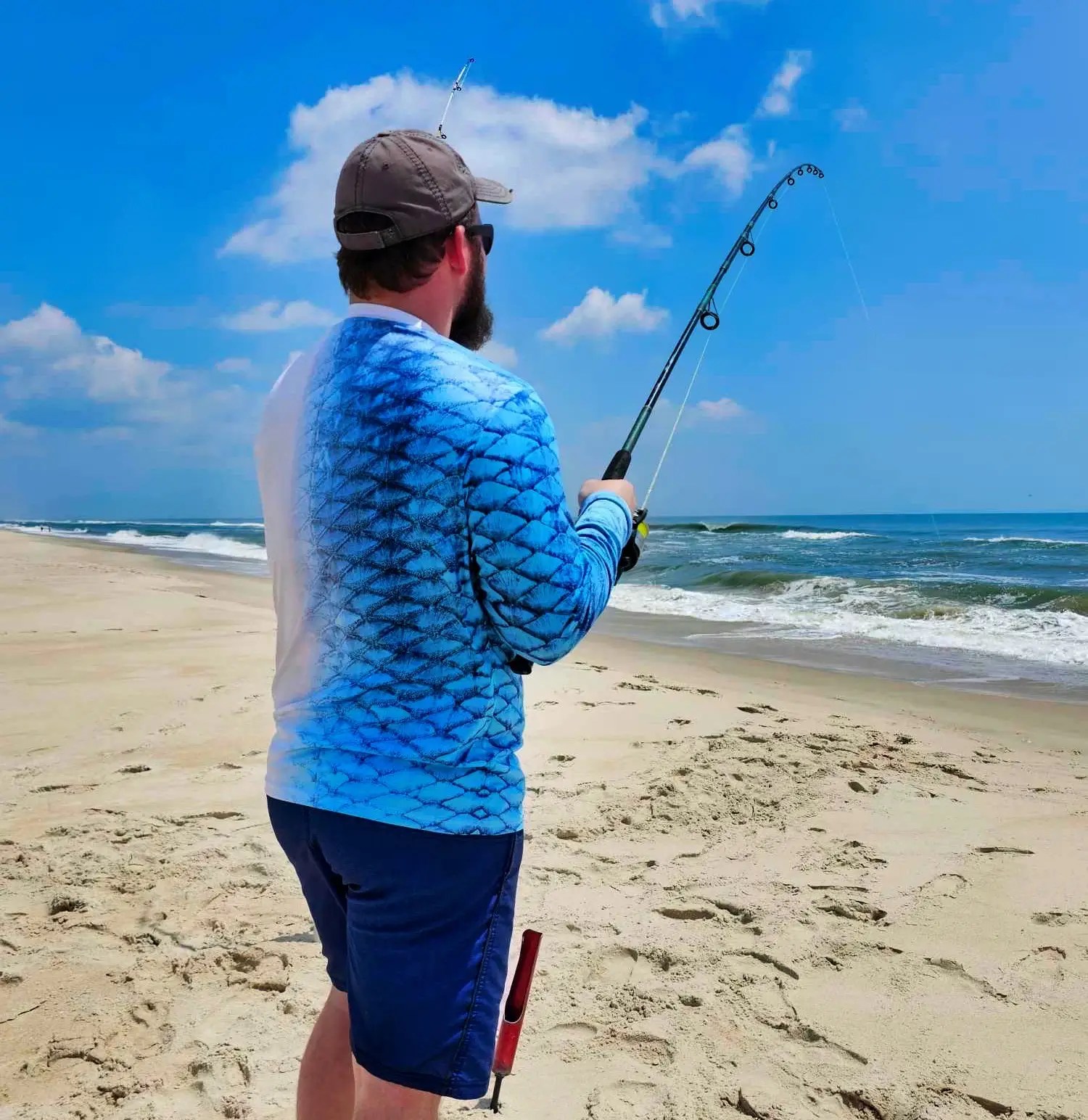 Blue Scale- Aquatic Armor Fishing Shirt - POINTERS AND HOOKS.