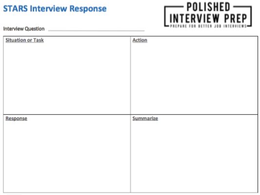 STARS Interview Response Workbook - Polished Interview Prep