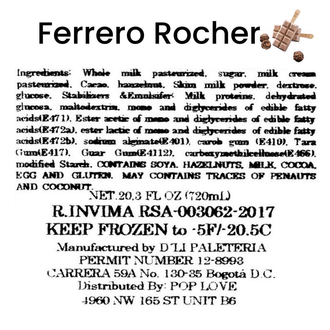 PopLove Gelato - Ferrero Rocher Ice Cream Bar