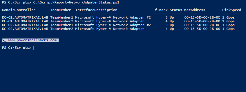 Generate NIC Teaming Health status for Domain Controllers | Mastering ...