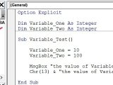 Define Variables In Vba Declare Variables And Assign Them Expressions