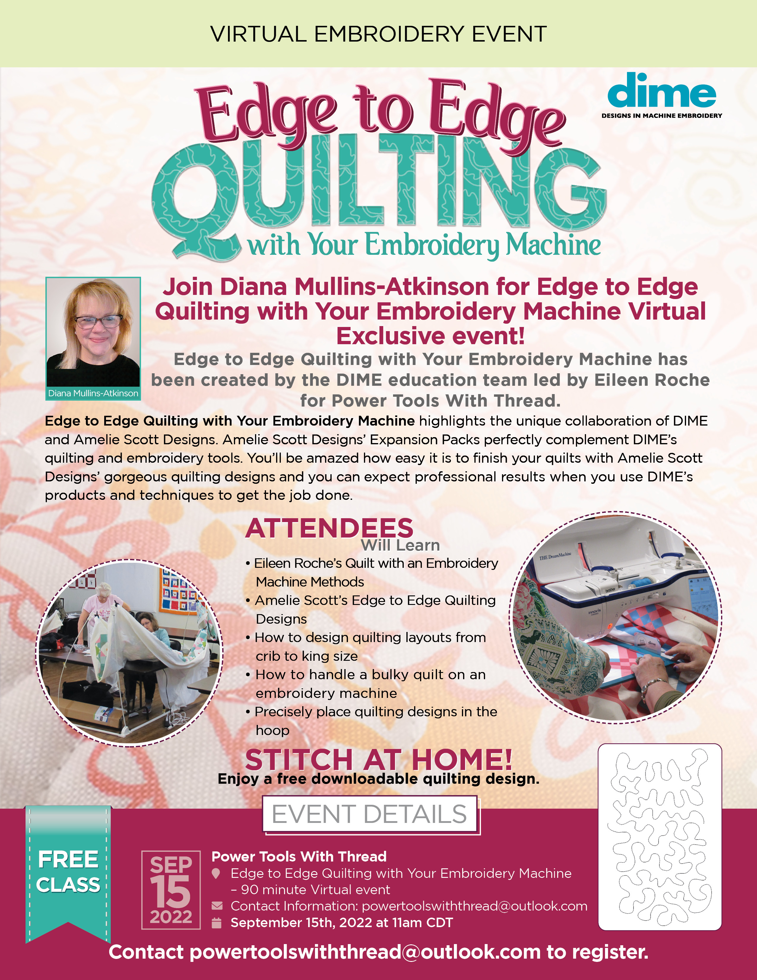 Join Me for a Free DIME Event – Edge to Edge Quilting With Your ...
