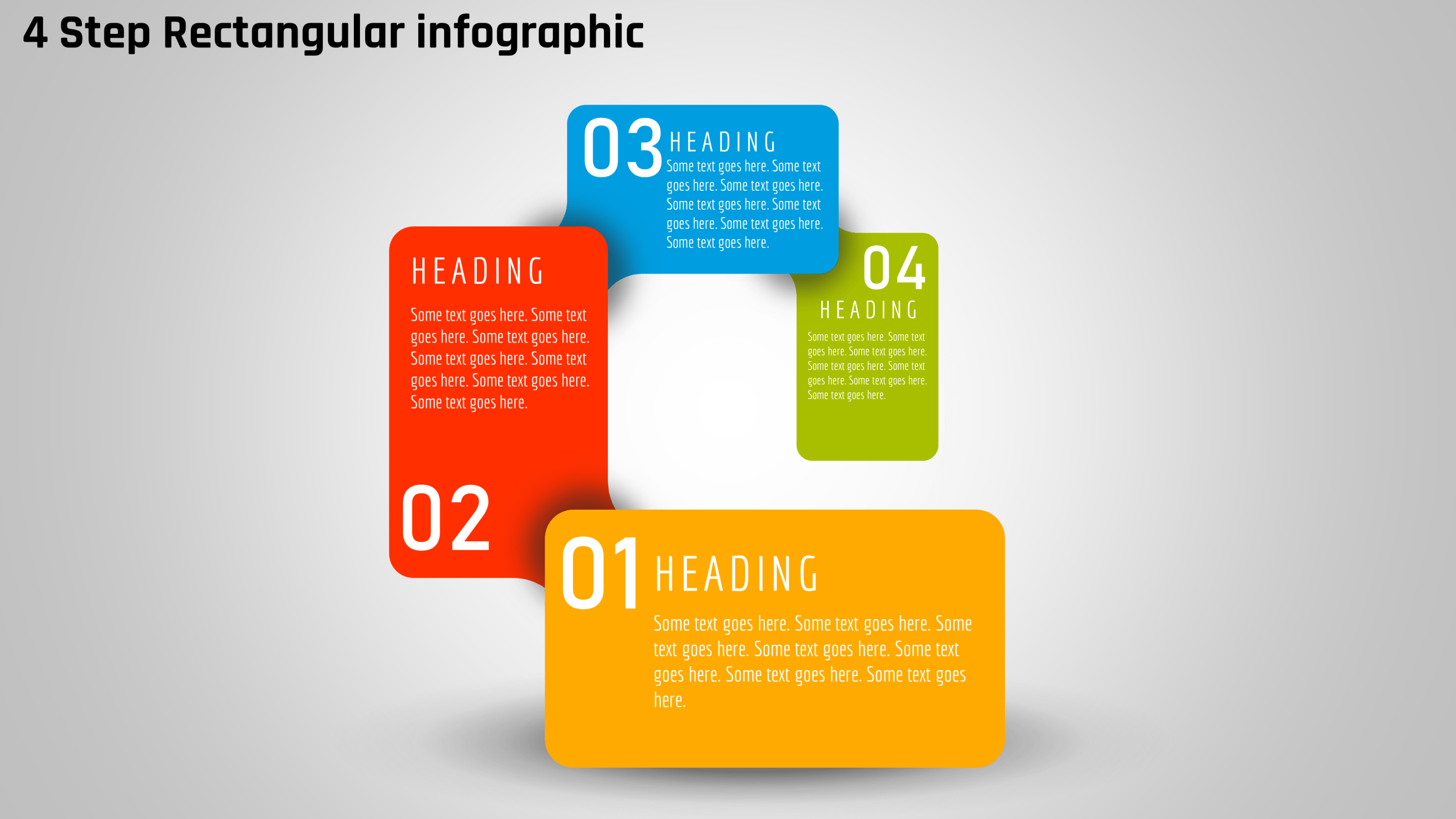 47.PowerPoint 4 Step Rectangular Infographic – PowerUP with POWERPOINT