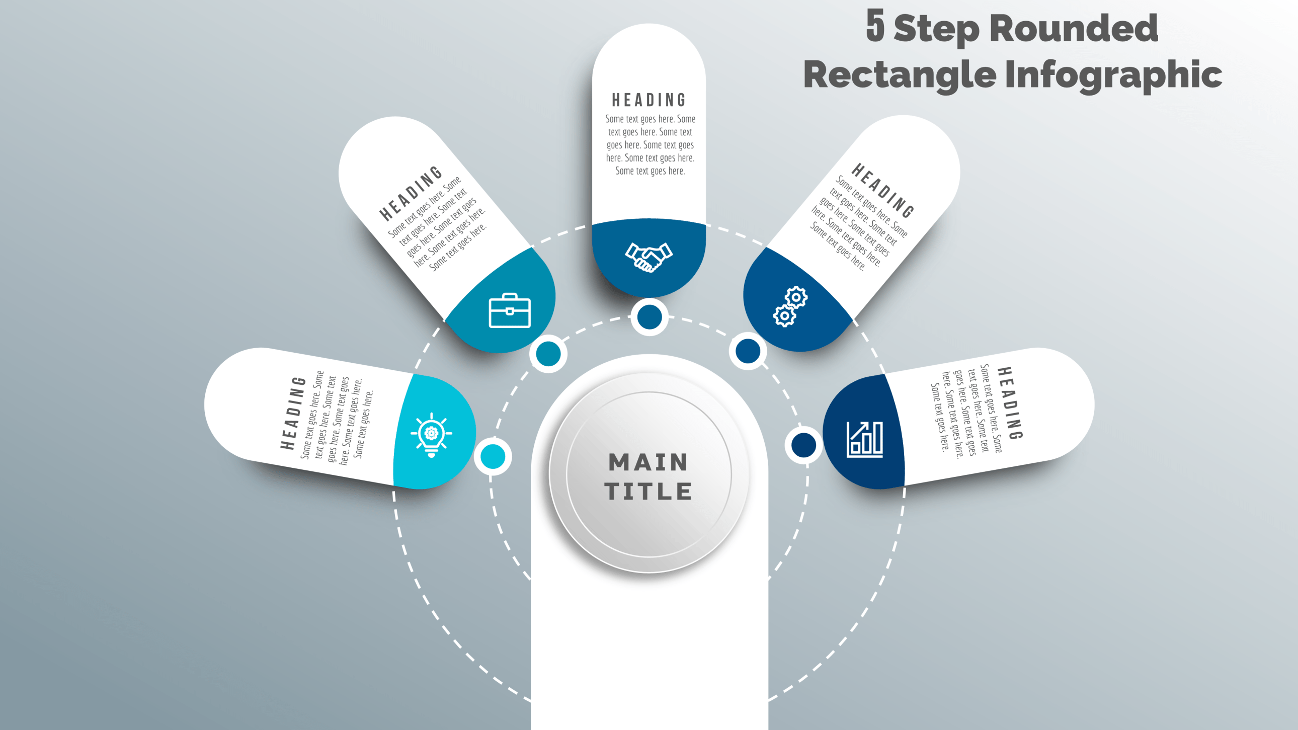 47.PowerPoint 5 Step Rounded Rectangle Infographic - PowerUP with ...